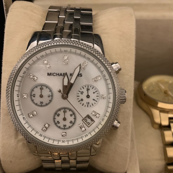 Michael Kors | Accessories | Michael Kors Stainless Steel Crystal Pearl ...